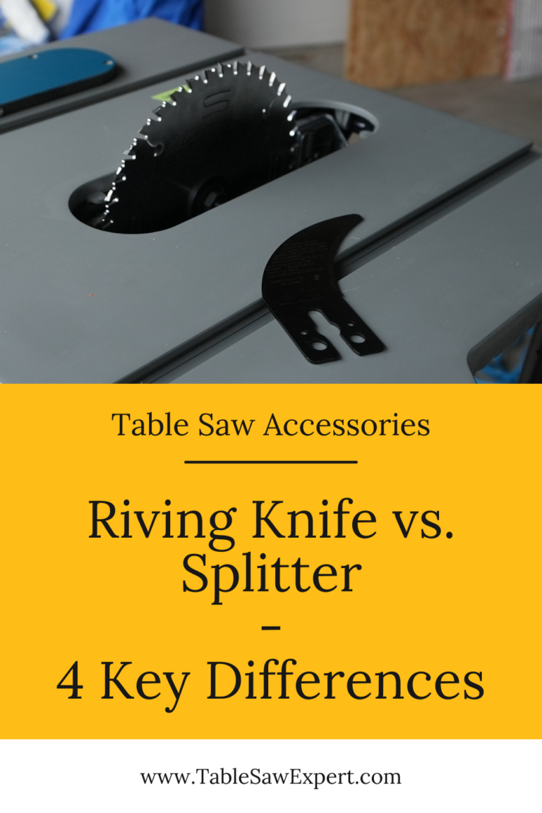 Riving knife vs. splitter - 4 key differences - tablesawexpert.com
